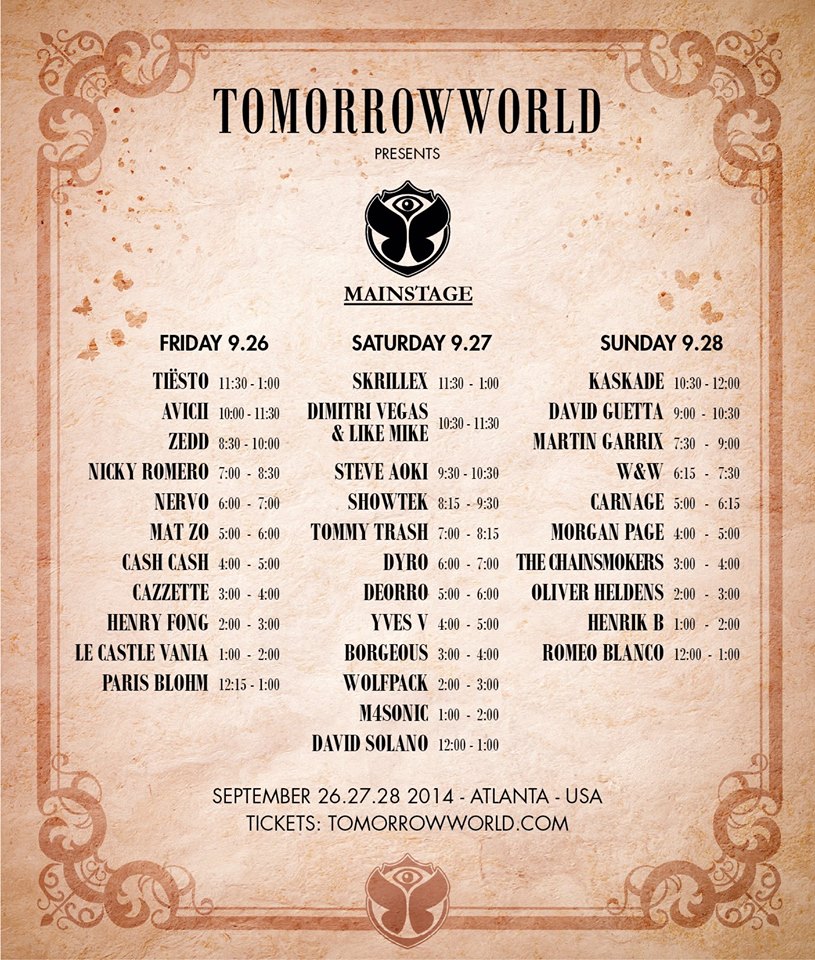TomorrowWorld 2014: Set Times Released