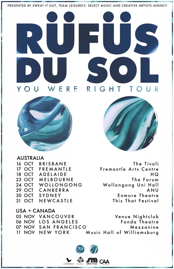 RÜFÜS DU SOL Announce 'You Were Right' Tour with Four Stops in America