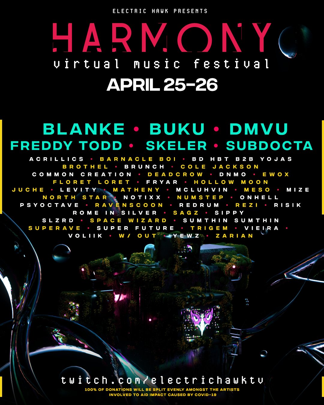 Electric Hawk Reveals Lineup For Harmony Virtual Music Festival