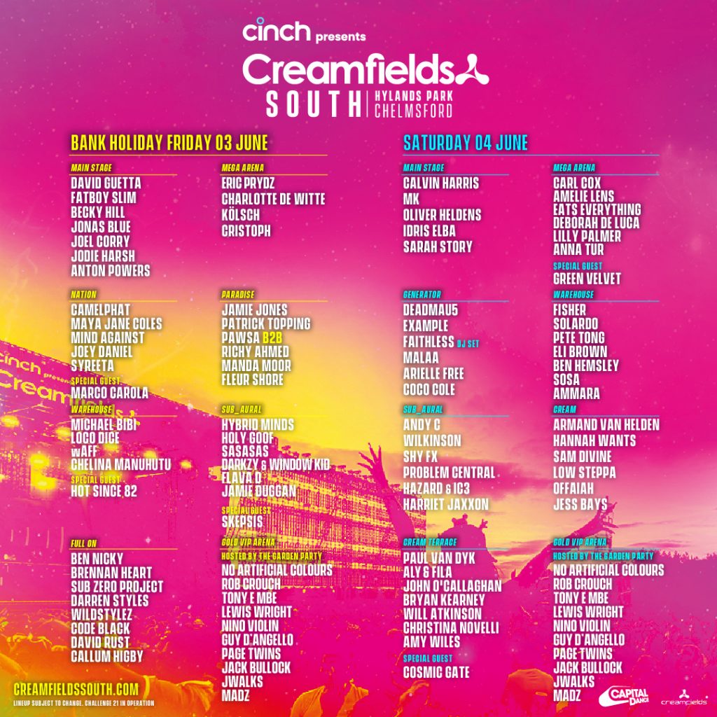 Creamfields South Announces Inaugural Edition For June 2022